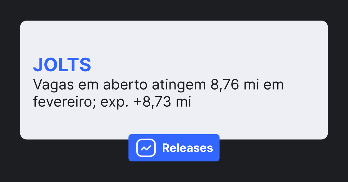JOLTS: Vagas de trabalho em aberto atingem 8,76 milhões em fevereiro ...